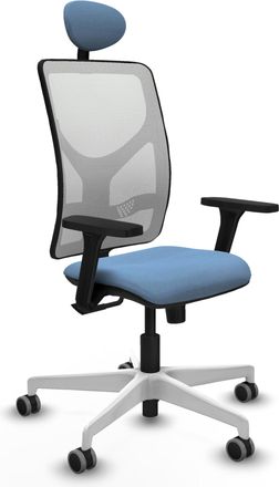 Piqueras y Crespo Stuhl f&uuml;r Call Center mit 3D-Armlehnen, h&ouml;henverstellbarer Lendenwirbelst&uuml;tze und festem Kopfteil, ausgestattet mit 3-fach verstellbarem Sinkro-Schnit