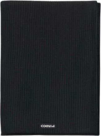 Pinko Pinko, Femme, Accessoires, Noir, Taille: ONE Size Slovenia Scarf Half English