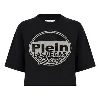 Philipp Plein T-Shirt Rundhalsausschnitt Racing - - Tops - Damen - Schwarzk - XL