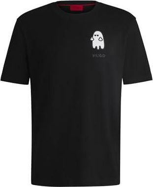 HUGO BOSS Hommes Dicatiko T-Shirt Relaxed en Coton &agrave; Motif Graphique Style &eacute;pouvante