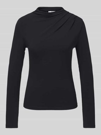 Pieces Langarmshirt mit drapierter Schulterpartie