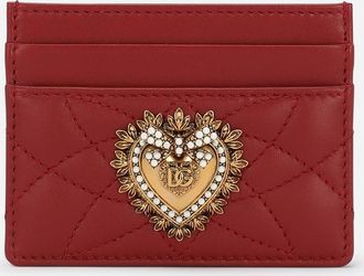 Dolce & Gabbana Kreditkartenetui Devotion - Frau Geldb&ouml;rsen Und Kleinlederwaren Rot Leder Onesize