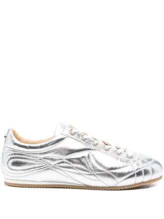 Mach & Mach baskets en cuir à design matelassé - Argent