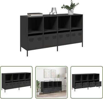 vidaXL vidaXL Metallkommode - Sideboard Schwarz 135x39x73,5 cm Kaltgewalzter Stahl