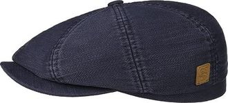 Stetson Casquette Hatteras Cotton x The Feebles Homme - en Coton Type Gavroche avec Visiere, Doublure Hiver Automne-Hiver - S (54-55 cm) Bleu