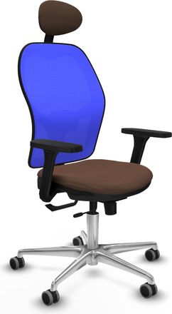 Piqueras y Crespo Ergonomischer B&uuml;rostuhl, Lendenwirbelst&uuml;tze, verstellbare Arme und festes Kopfteil, ausgestattet mit Syncro/Traslack und Schaumstoff, Rollen 65 mm, Pa