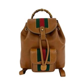 Gucci Sac &agrave; dos vintage Pre-owned - Femme - Pre-owned - Brun - Taille: ONE Size