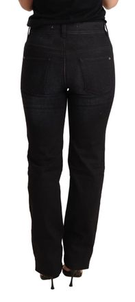Ermanno Scervino Womens Black Washed Straight Denim Trouser Cotton Jeans