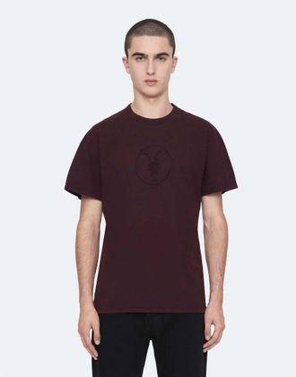 AllSaints Tier Hale t-shirt ras de cou &agrave; manches courtes rouge lie-de-vin
