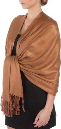 Sakkas Silky Feste weiche Pashmina Schal Wrap Stola - Schokolade Brown