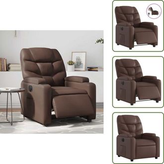 vidaXL Elektrischer Relaxsessel Braun Kunstleder - Fernsehsessel - Relaxsessel - Elektrisch Verstellbar - Lederlook - Braun