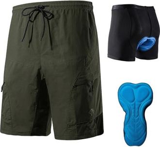 Santic Cuissard Velo Cuissard Cycliste Homme Cuissard VTT ou Velo Route avec Culotte Cyclisme Rembourré Dedans pour Homme Vert EU XXL