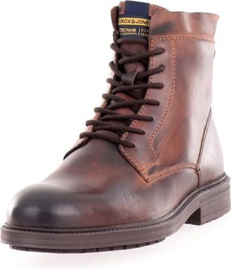 Jack & Jones Jack & Jones Herren JFWDELANEY Leather Boot Stiefel, Cognac, 43 EU