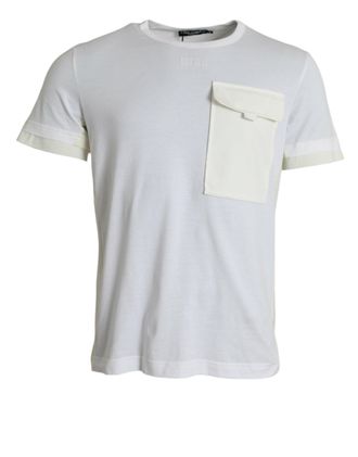 Dolce & Gabbana Mens White Cotton Pocket Short Sleeves T-Shirt