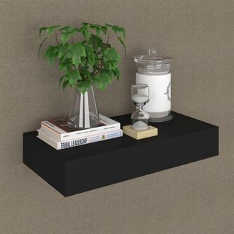 vidaXL Vidaxl - tag&egrave;re murale flottante avec tiroir Noir 48x25x8 cm