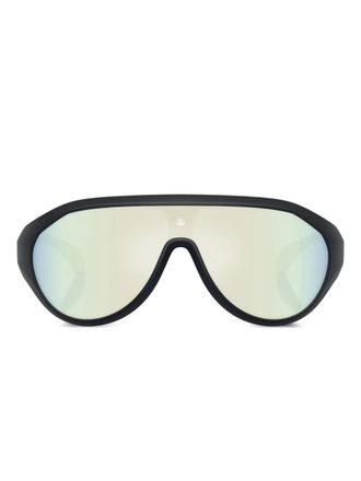 Moncler lunettes de soleil &agrave; logo imprim&eacute; - Noir