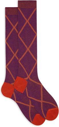 Gallo Gallo, Homme, Sous-v&ecirc;tements, Multicolore, Taille: M Long Cotton Socks Diamond Pattern