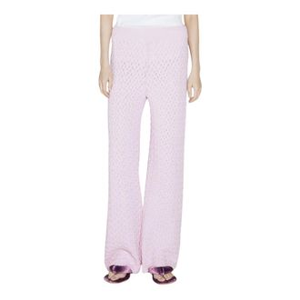 Isa Boulder Chunky Cableweave Wide-Leg Pants - - Trousers - Damen - Rosa - S