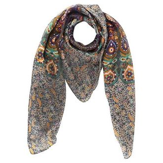 Freak Scene Foulard en coton Mandala vert orange 100x100cm &eacute;charpe carr&eacute;e