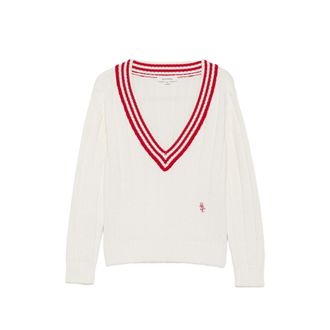 Sporty & Rich Item Ribbed-knit Striped-trim Sweater