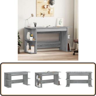 vidaXL Schreibtisch Grau Sonoma 140x50x75 cm Holzwerkstoff - Schreibtisch - Holzwerkstoff - Grau Sonoma - Home Office - Bürostuhl