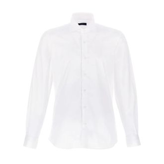 Fay Homme, Chemises, Blanc, Taille: 4XL Chemise Blanche &agrave; Boutons Col Cutaway