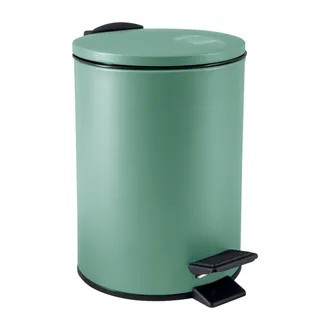 Spirella Treteimer Adelar - Mattstahl - Geräuschloser Slow-Close-Mechanismus - Anti-Fingerabdruck-Beschichtung - Modernes und Elegantes Design - Mattgrün - 3L