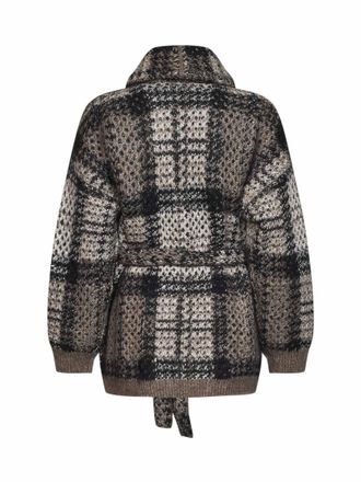 Brunello Cucinelli Sequin-Embellished Tartan Cardigan - Multicolor