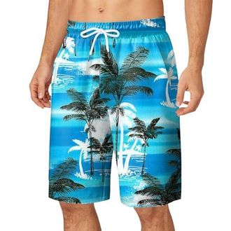 Generic Short de plage d&eacute;t&eacute; pour homme - Paysage d&eacute;t&eacute; insolite - Impression num&eacute;rique avec taille &eacute;lastique - Short de plage d&eacute;contract&eacute; et tendance - Pantalo