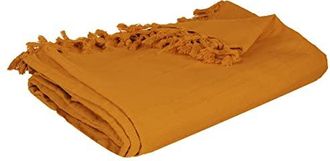 Atmosphera Atmosphera - Jeté de lit en Coton - Jaune Moutarde 160x220 cm