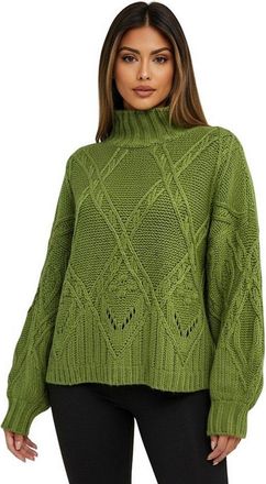 Worldclassca Strickpullover WORLDCLASSCA Oversize Strickpulllover Steh Kragen Zopf Muster Dick Neue Kollektion - Stilvolle und gem&uuml;tliche Strickmode f&uuml;r Damen