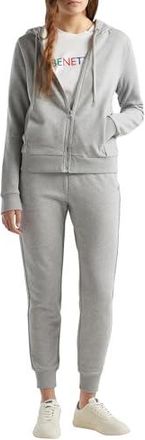 Benetton Sweat sans Capuche pour Femme, Gris, L