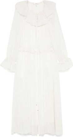 Chloé Gerüschtes Lurex-Midikleid - Nude