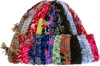 Generic Bonnet dhiver - Bonnet chaud &agrave; rayures color&eacute;es - Bonnet tricot&eacute; respirant - Pour les trajets quotidiens, le ski, lint&eacute;rieur, lext&eacute;rieur, les voyages,