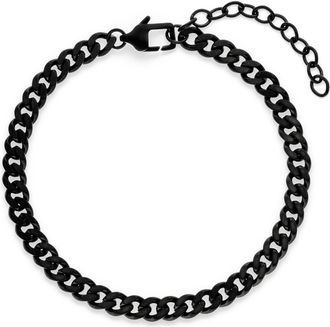 s.Oliver Herren Bracelet - Armband aus mattiertem Edelstahl - IP Schwarz - Panzerkette verstellbar bis 22 cm - wasserfest & hautfreundlich