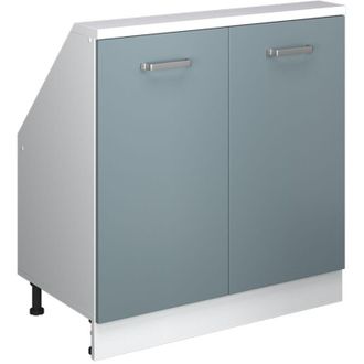 Vicco Dachschr&auml;genschrank Rion, Blau-Grau/Wei&szlig;, mit 2 T&uuml;ren, Vicco