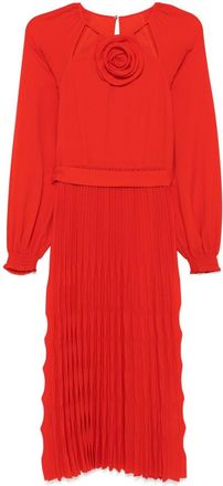 Nissa Midikleid mit Blumenapplikation - Rot