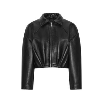 Rotate Collared Leather Jacket