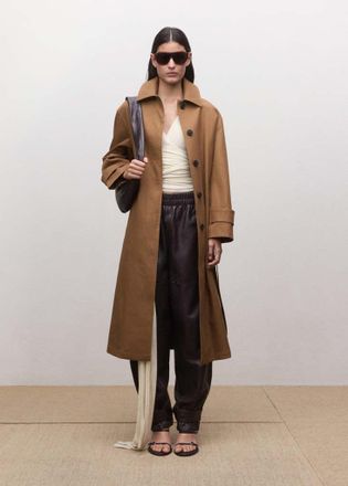 Mango Top en laine &agrave; taille enveloppante &eacute;cru - Femme - M - MANGO