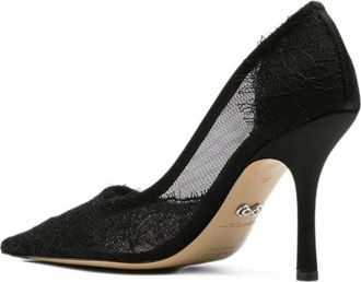 Mach & Mach Lace Pointed-Toe Stiletto Heels - Black