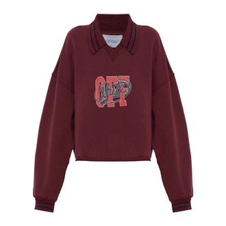Off-white Off College Crop Polo Sweatshirt - - Sweatshirts & Hoodies - Damen - Lila - L