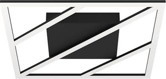 Eglo LED Deckenleuchte Ulisano, dimmbare Deckenlampe mit Fernbedienung, quadratische Deckenbeleuchtung aus Metall in Schwarz und Kunststoff in Weiß, warmwe