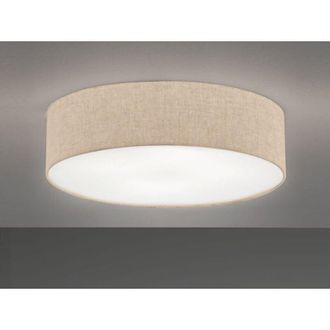 Fischer Deckenleuchte thor gro&szlig; rund mit Lampenschirm Leinen Beige, &oslash; 60cm