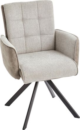 Livetastic Armlehnstuhl, Grau, Schwarz, Holz, Metall, Textil, Pappel, Sperrholz, Füllung: Schaumstoff, Drehkreuz, 61x91x64 cm, Sitzfläche 360°