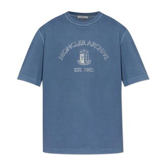 Moncler Logo T-Shirt - - Tops - Herren - Blau - M