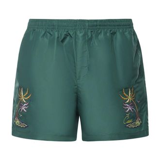 Casablanca Casa Embroidery Swim Shorts - - Swimwear - Herren - Gr&uuml;n - XL