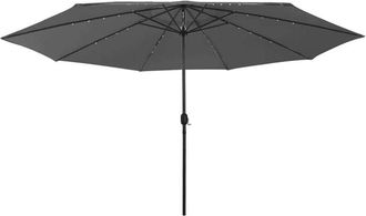 vidaXL Vidaxl - Parasol de jardin avec lumi&egrave;res led et m&acirc;t en m&eacute;tal anthracite