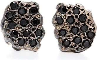 Rosa Maria puces doreilles en argent sterling pavées de diamants