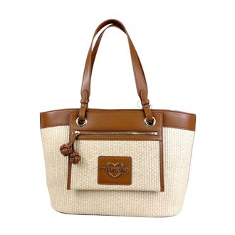 Love Moschino Femme, Sacs, Beige, Taille: ONE Size Straw Shopping Canvas