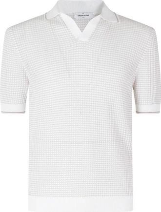Gran Sasso Homme, Pulls, Blanc, Taille: M Maglia Polo Skipper MM Operata
